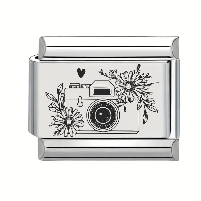 9mm Laser Engraved Charm - Camera – Charmed Jewellery