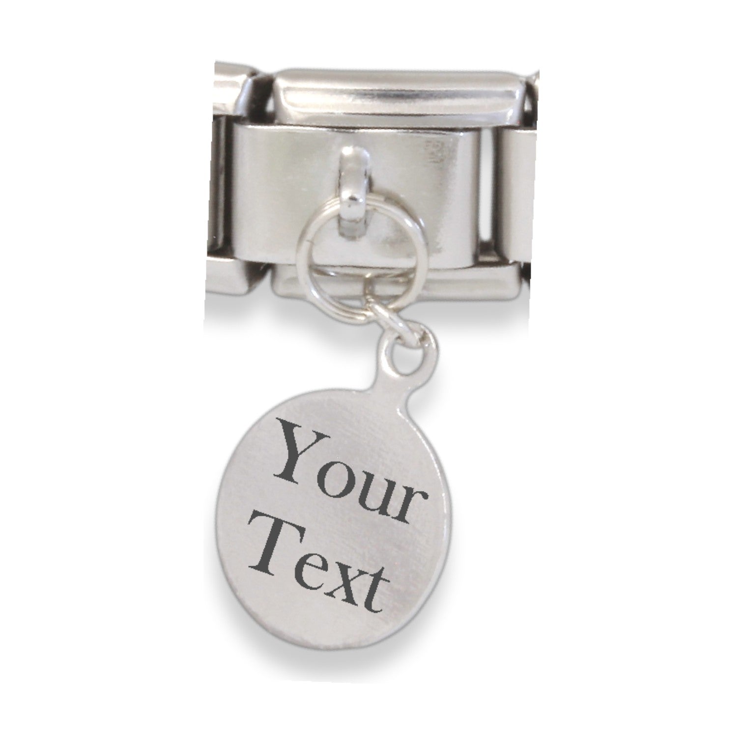 9mm Engraved Round Dangle Italian charm – Charmed Jewellery