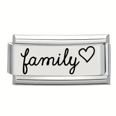 9mm Laser Italian Charm - Family Superlink – Charmed Jewellery