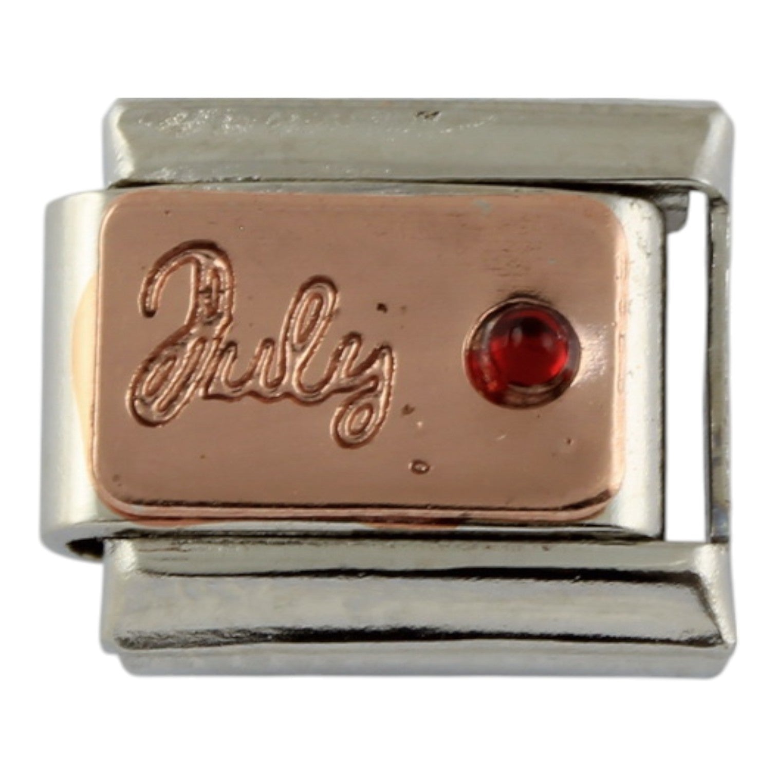 9mm Rose Gold Month Charm - July – Charmed Jewellery